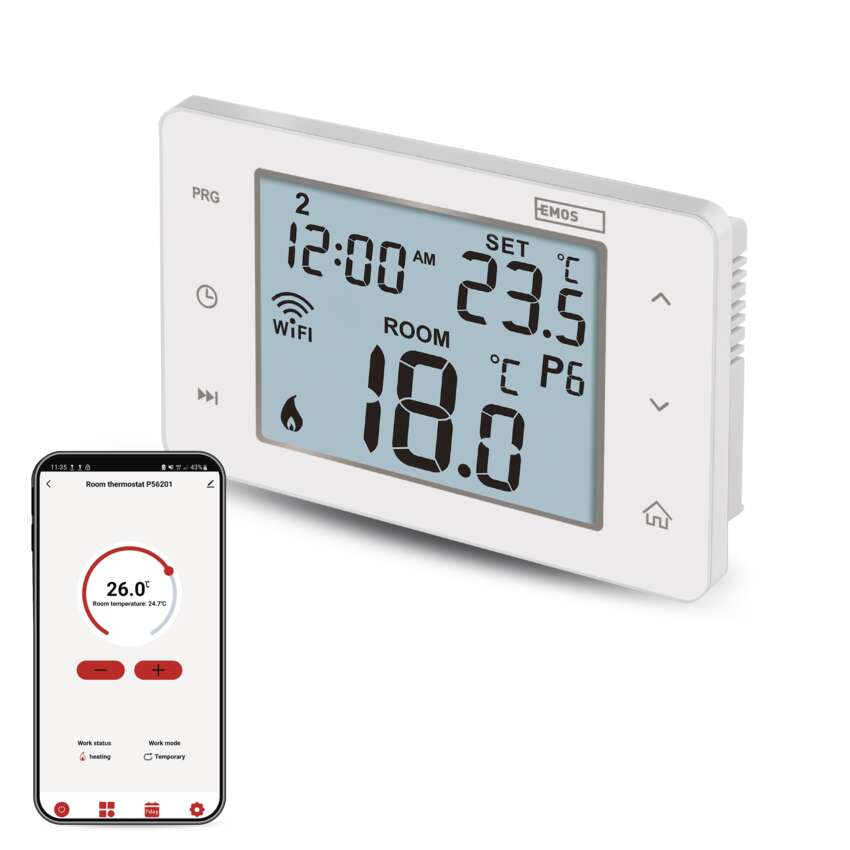 Room programmable wired WiFi GoSmart thermostat P56201 - EMOS GoSmart