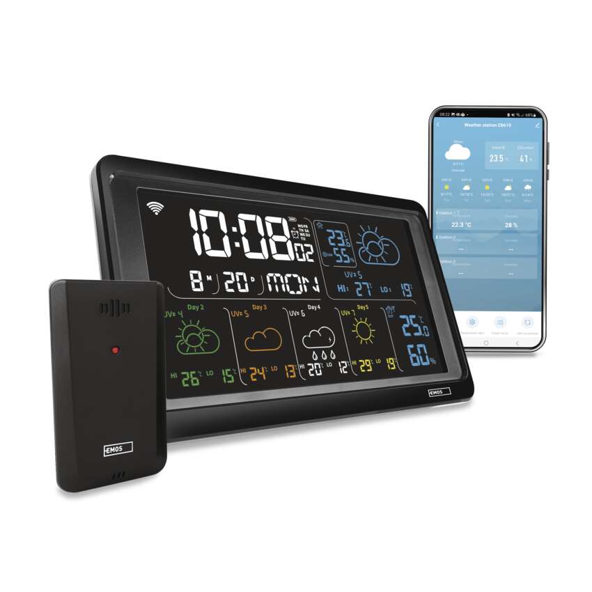 GoSmart bezprzewodowa stacja meteorologiczna E8610 z WiFi - EMOS GoSmart