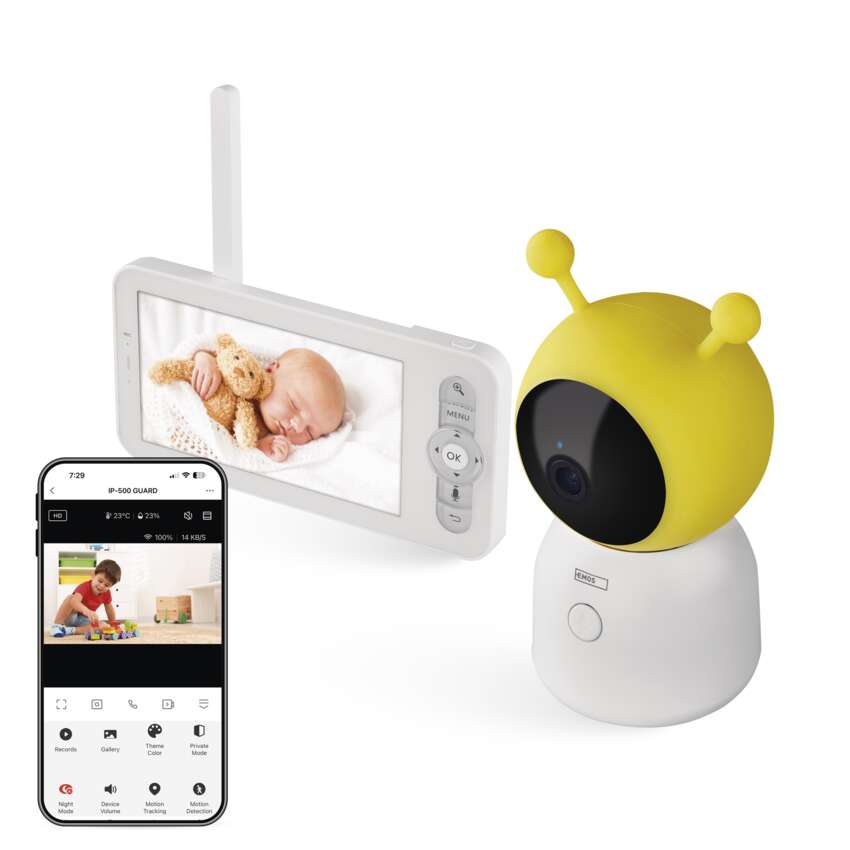 GoSmart Rotary baby monitor IP-500 GUARD with screen and WiFi - EMOS ...