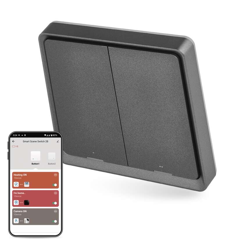 GoSmart Portable Scene Controller IP-2002ZB, ZigBee 3.0, 2-button ...